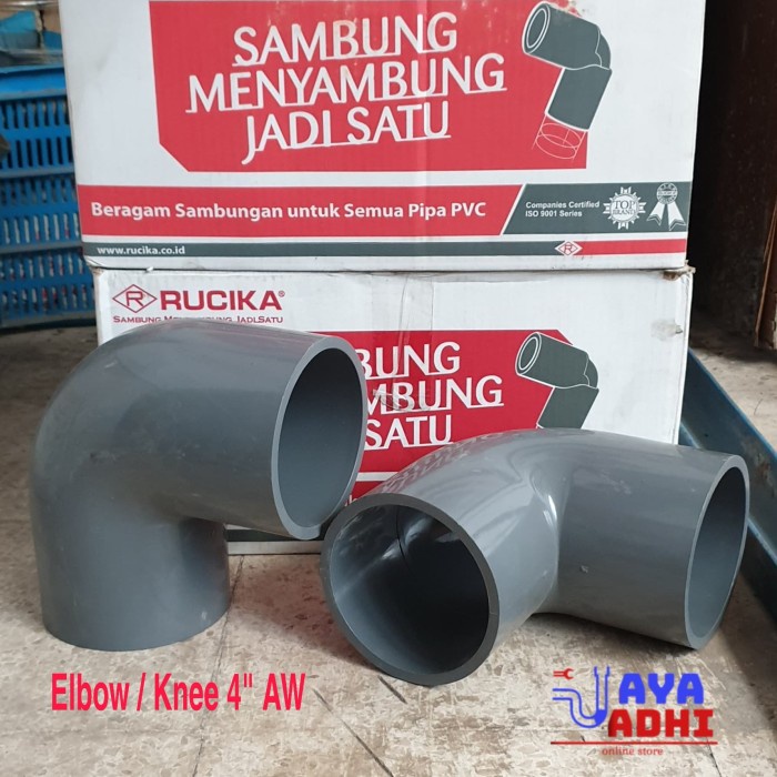Jual PVC Knee Elbow AW 4 " Rucika | Shopee Indonesia