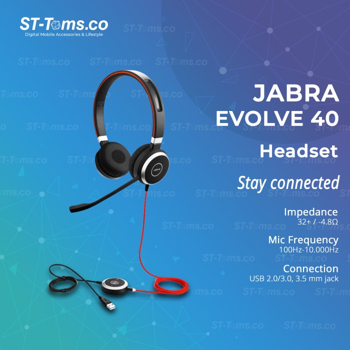 Jual Jabra Evolve 40 Stereo Professional headset | Shopee Indonesia