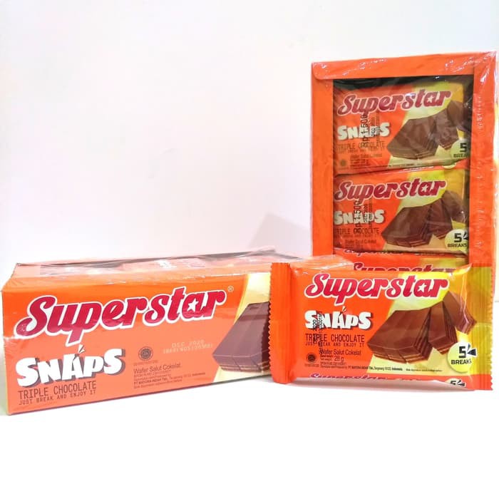Jual Superstar Snaps Wafer Cokelat Box 336gr Isi 12pcs/Snack/Camilan ...