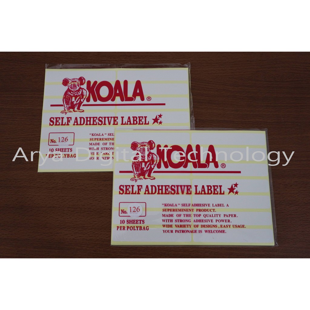 Jual Kertas Sticker Label Koala/Fox No 126 Kertas Stiker Tempel Murah ...