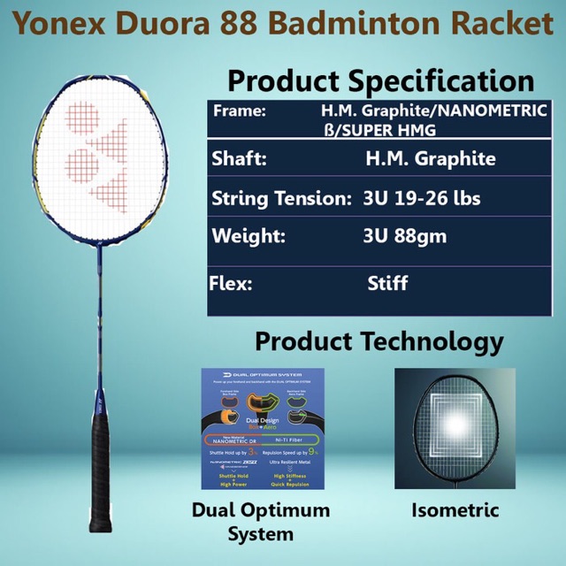 Jual Raket Badminton Yonex Duora 88 (Original) | Shopee Indonesia