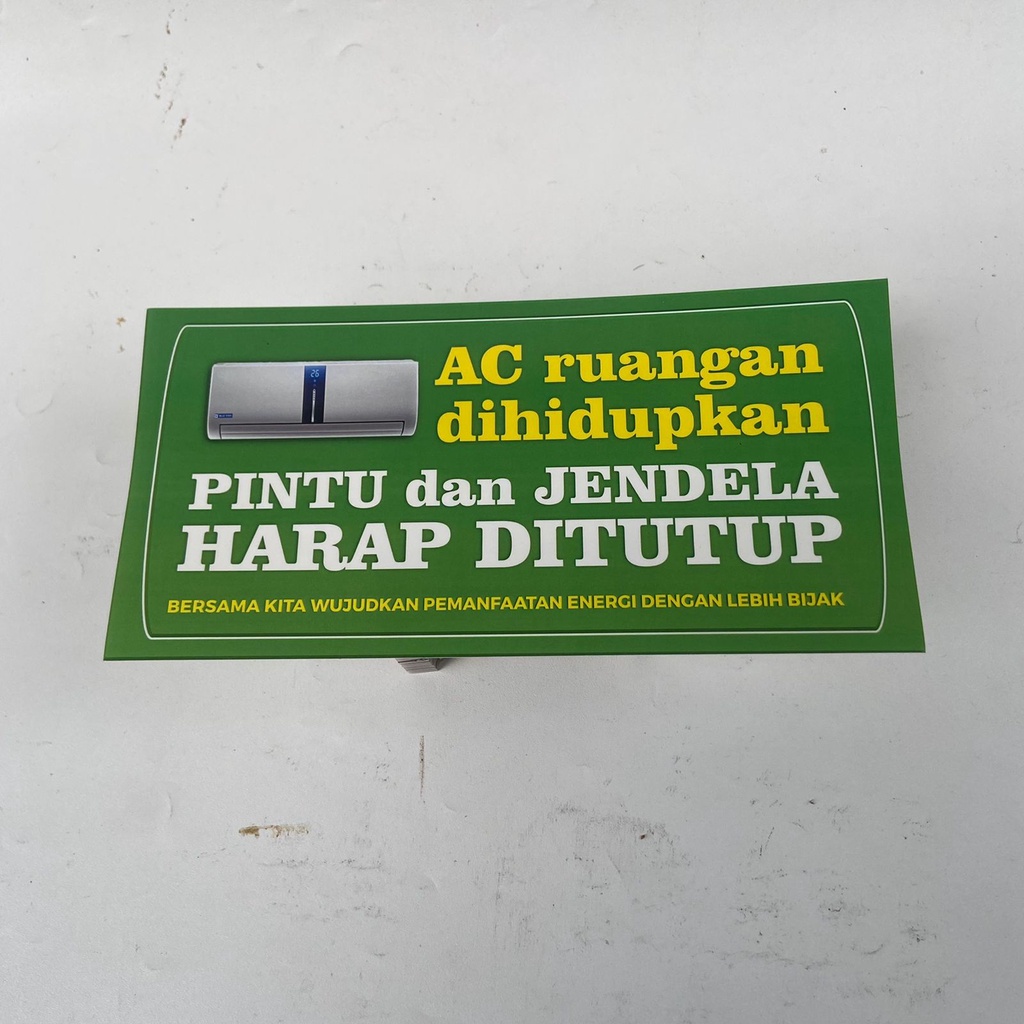 Jual Sticker Ruang AC, Pintu Harap ditutup kembali, Stiker Ruang AC ...