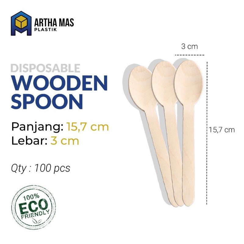 Jual Sendok Makan Kayu FOODGRADE DISPOSABLE Wooden Spoon Qty 100pcs ...