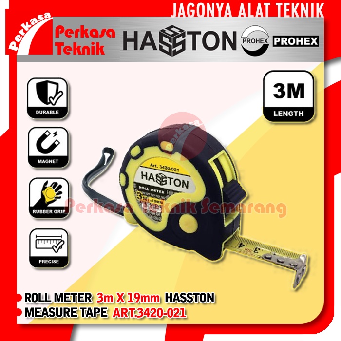 Jual Rol Meter / Meteran 3m x 19 HASSTON PROHEX 3420-021Karet | Shopee ...