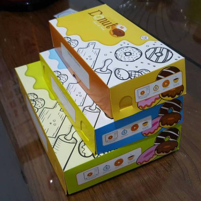 Jual Dus Donat BESAR HIJAU (27 x 18,5 x 5,5 cm) // Dus BIRU (21x13,5×5 ...