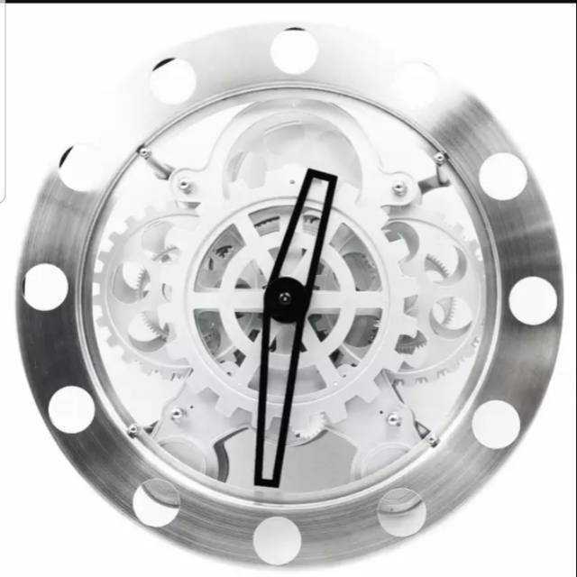 Jual Jam Dinding Gear Clock Silver | Shopee Indonesia