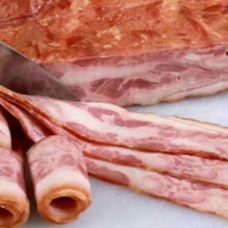 Jual Daging Bacon Babi 250gr Smoked Pork Bacon Siap Masak | Shopee ...