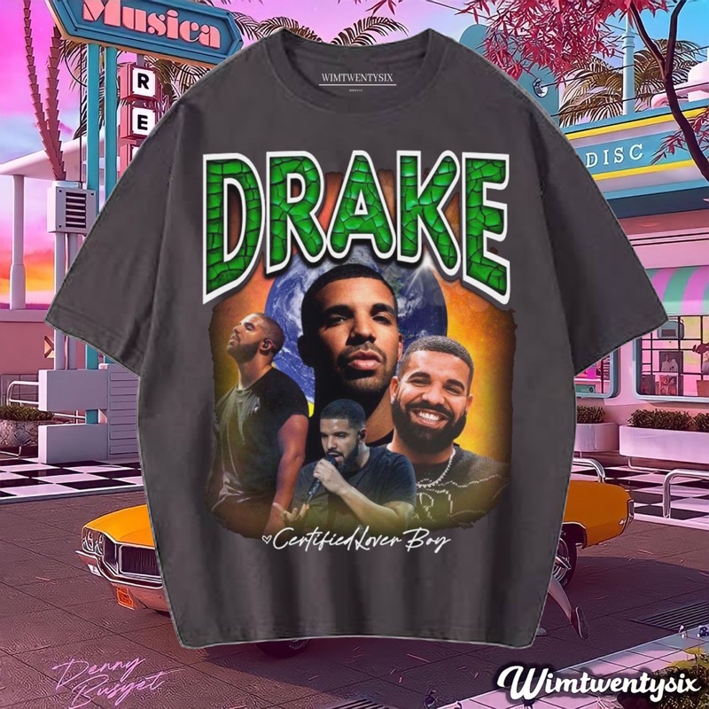 Jual KAOS DRIZZY DRAKE WORLD TOUR VINTAGE RAP TEE ( OVERSIZE DARK GREY ...