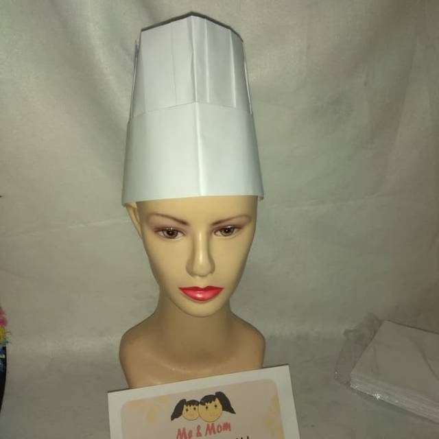 Jual 10 pcs chef hat topi koki kertas 15 cm | Shopee Indonesia