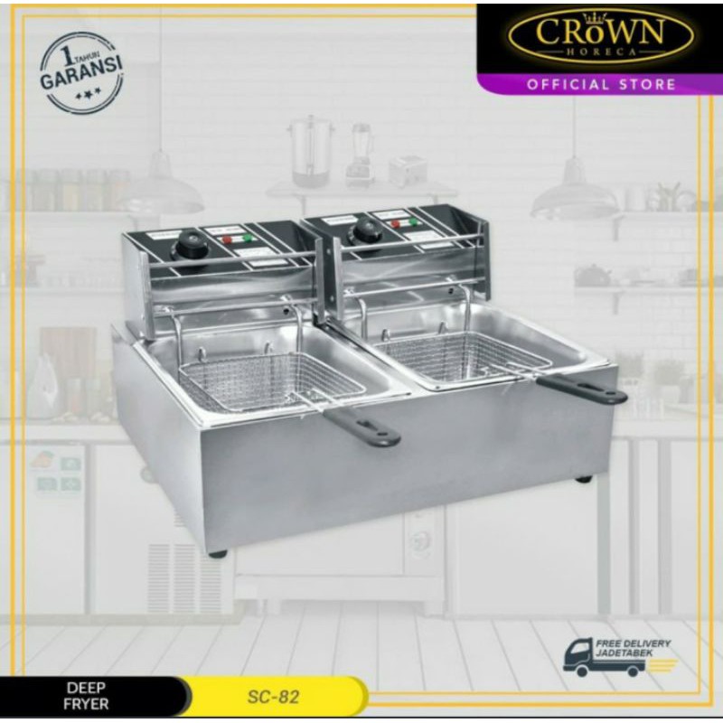 Jual Electric Deep Fryer Crown Horeca SC82 Double Tank SC-82 | Shopee ...