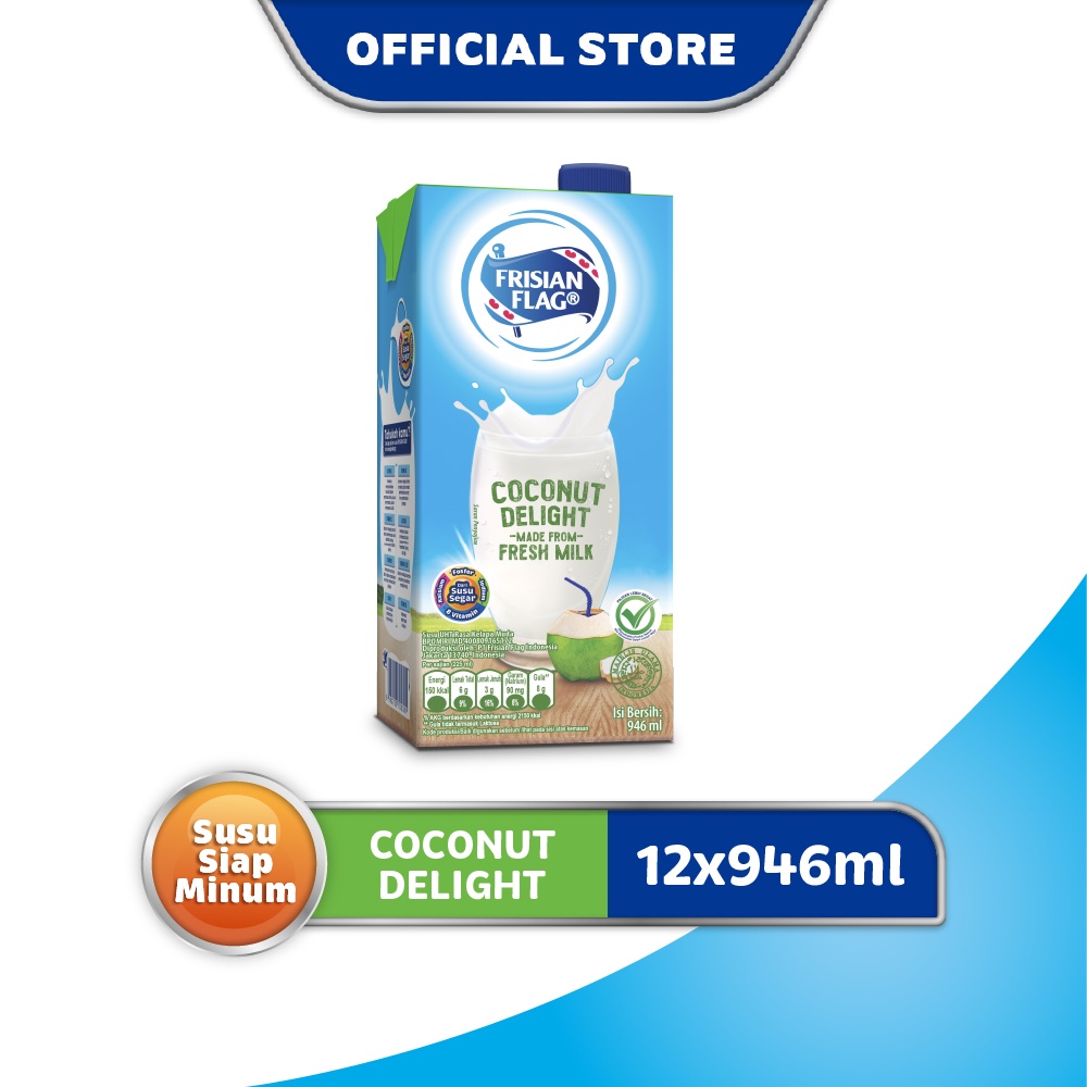 Jual Frisian Flag UHTM Coconut Carton Pack 946 ml x 12 pcs | Shopee ...