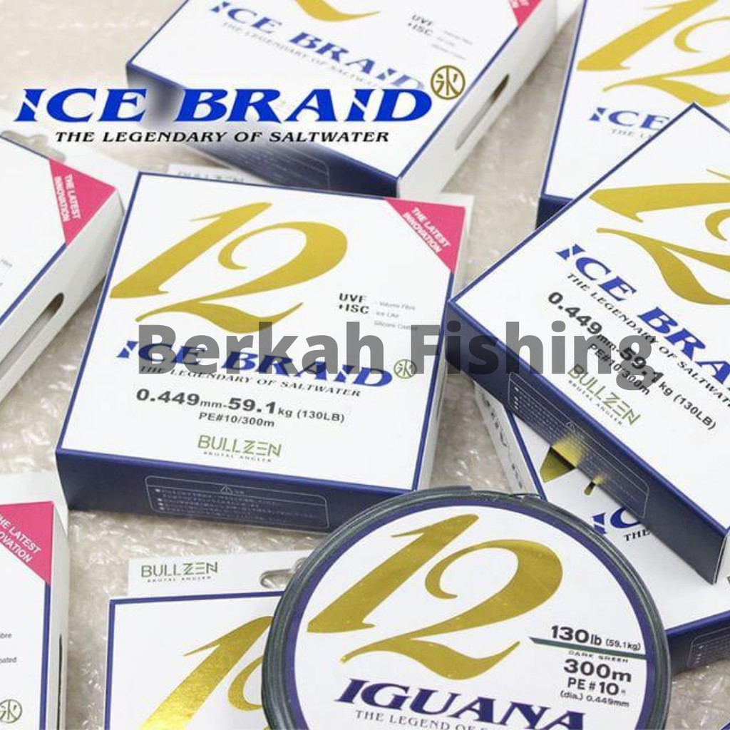 Jual IGUANA Ice Braid X12 DARK GREEN dan MULTI COLORS - Benang PE 300m ...