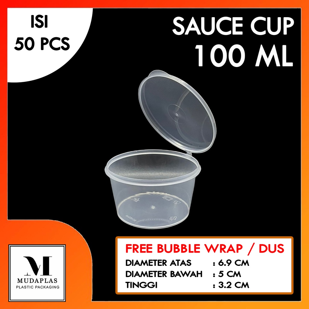 Jual Sauce Cup 100 ml Tempat Saos Saus Sambal isi 50 pcs | Shopee Indonesia