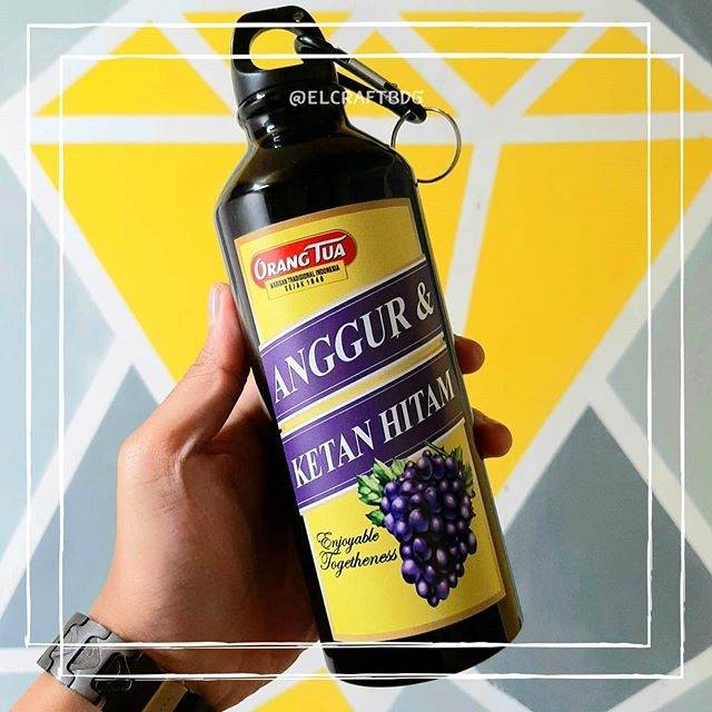 Jual BOTOL MINUM CUSTOM GAMBAR ANGGUR KETAN HITAM - BOTOL MINUM 500 ML ...