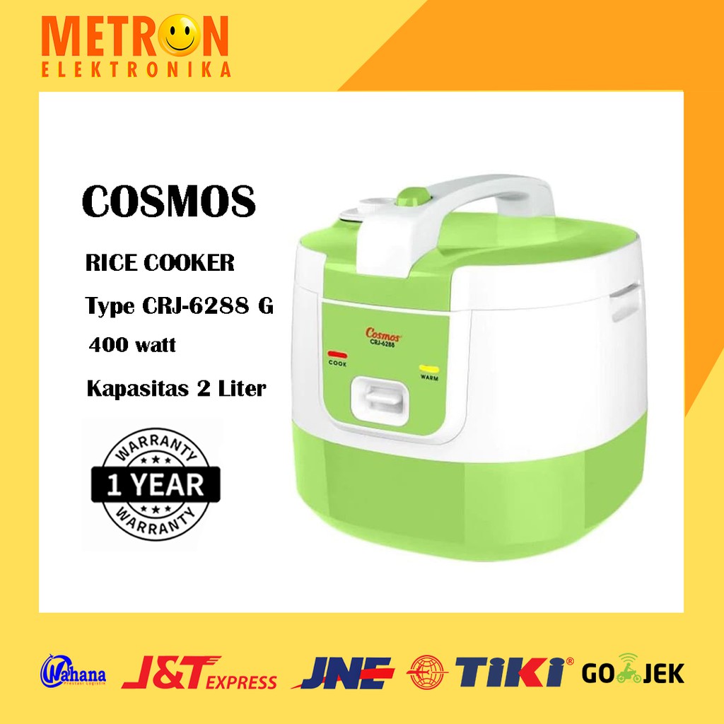 Jual COSMOS CRJ 6288 G / RICE COOKER 2 LITER GREEN / PENANAK NASI ...