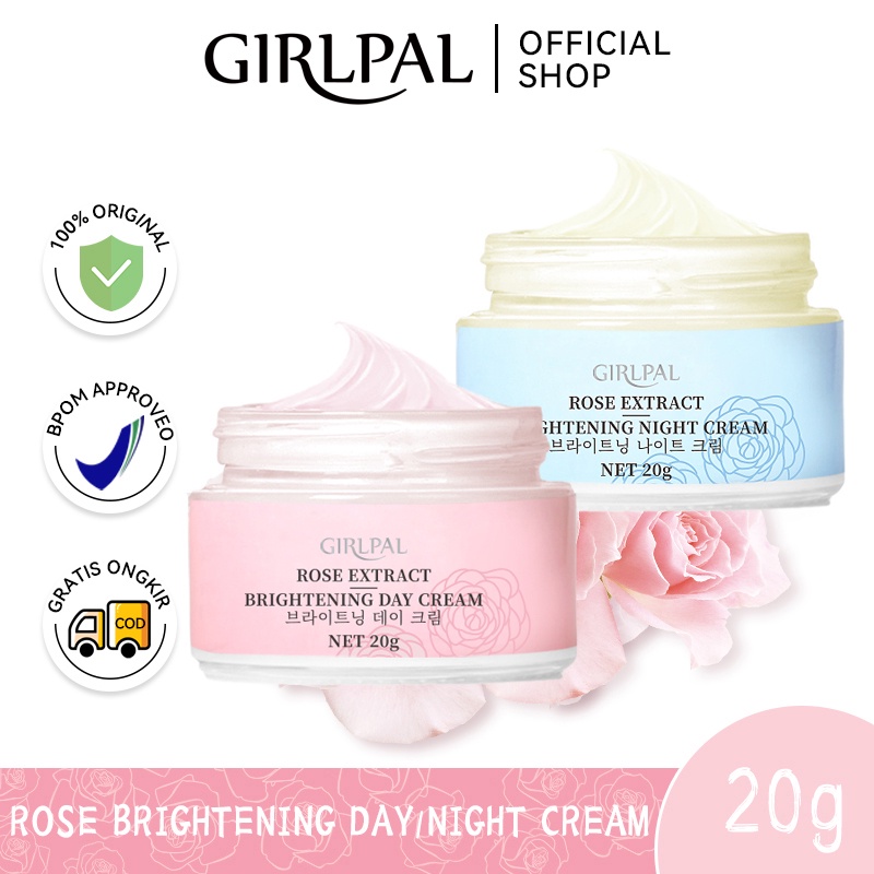 Jual GIRLPAL 20g Rose Brightening Cream Vitamin C + Niacinamide Day ...