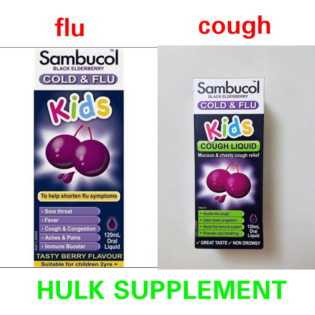 Jual Sambucol cold flu black eldeberry flu / cough 120ml 120 ml obat ...