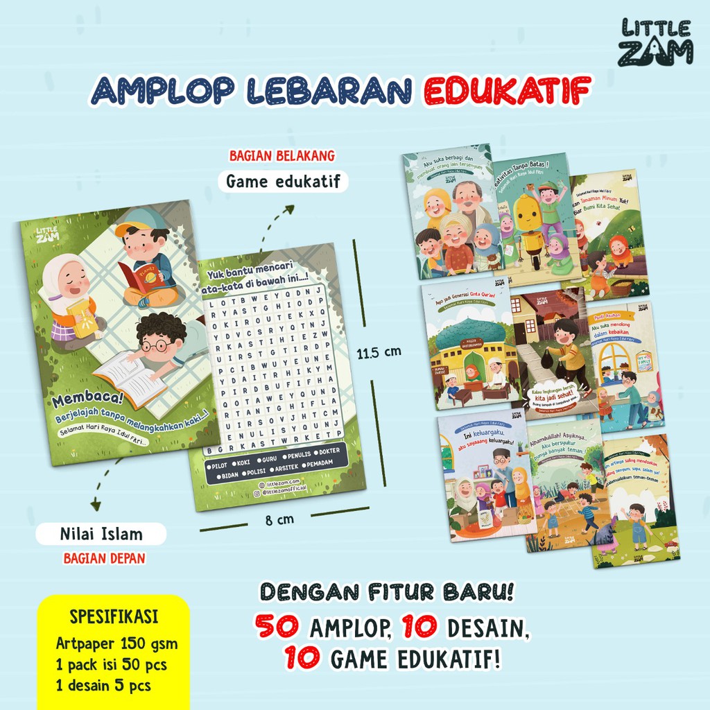 Jual Amplop Little Zam Game Edukatif 1 Pack 50PCS | Shopee Indonesia