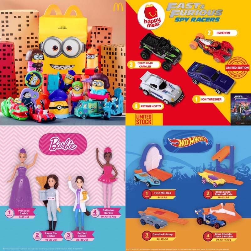 Jual Mainan Mcd Happy Meal Set Tom & Jerry Minions 2 Rise of Gru ...