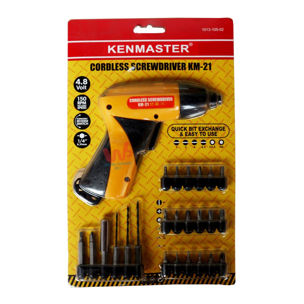 Jual KENMASTER Bor Cordless Drill Screwdriver 4.8 Volt KM-21 Mesin Bor ...