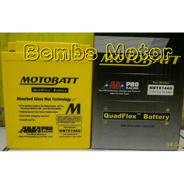 Jual Aki Motobatt MBTX14AU ROYAL ENFIELD - BEMBS MOTOR | Shopee Indonesia