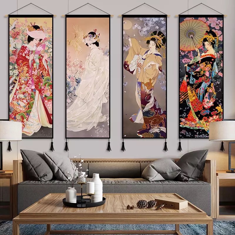 Jual 【QTakasi】Lukisan hiasan dinding geisha jepang design interior ...