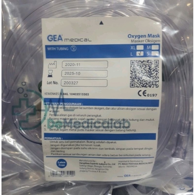 Jual Masker Oksigen / Oxygen Mask / Selang Oksigen / Masker O2 | Shopee ...