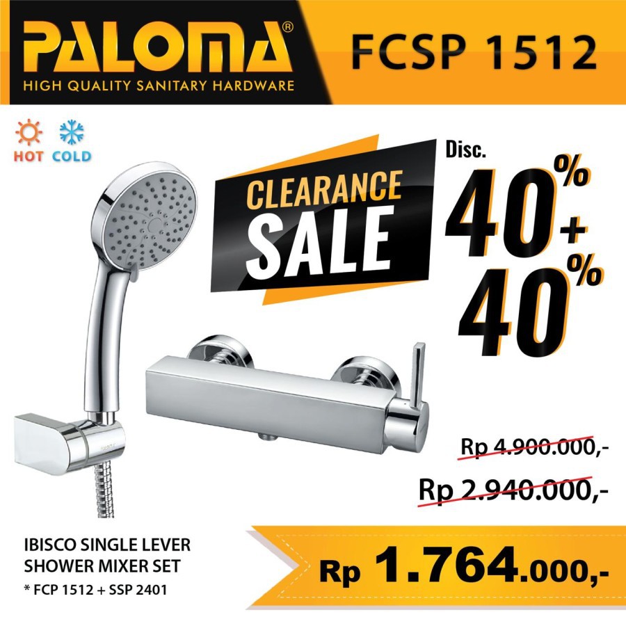 Jual PALOMA FCSP 1512 Paket Keran Mixer Shower Set Panas Dingin Kran ...