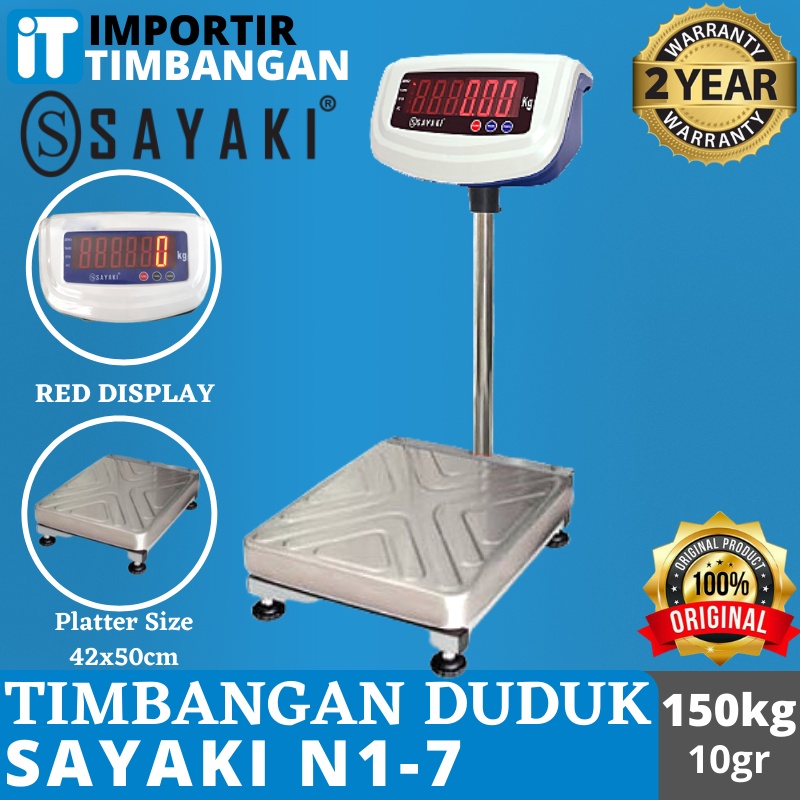 Jual Timbangan Digital duduk Sayaki N1-7 150kg/ bench scale / timbangan ekpedisi/ industri New ...