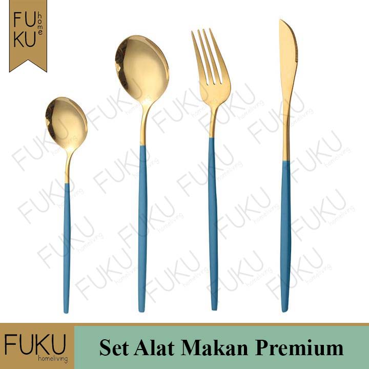Jual Set alat makan Premium mewah cantik sendok garpu pisau makan ...