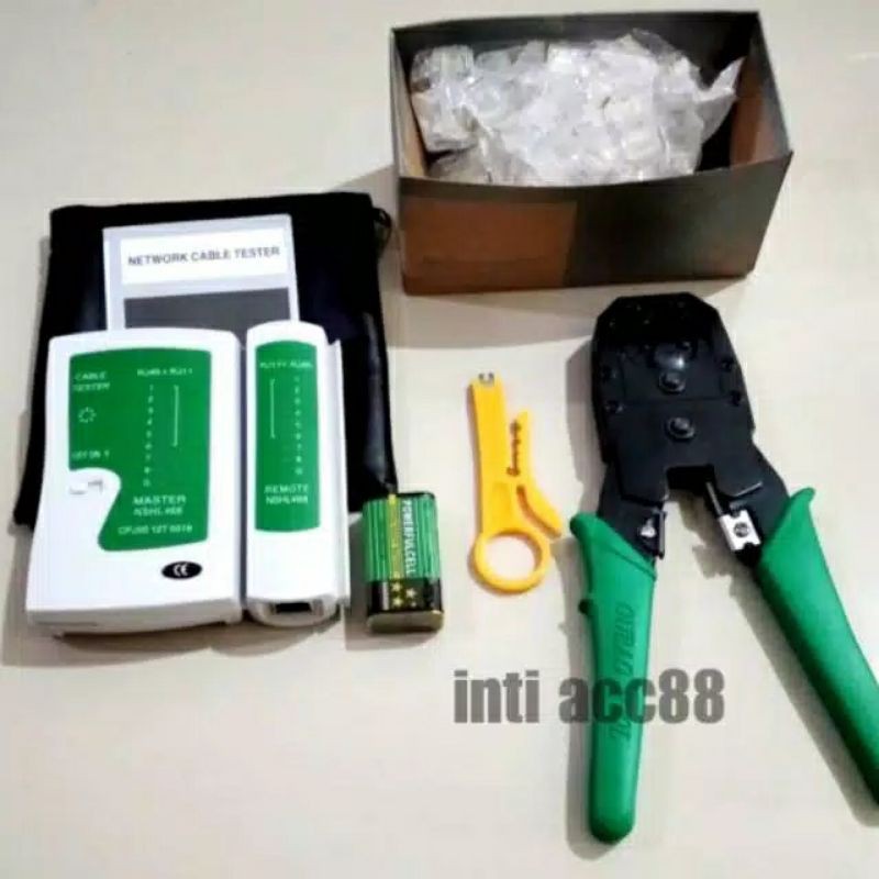 Jual paket crimping tools rj45 tang crimping rj45 100pcs | Shopee Indonesia