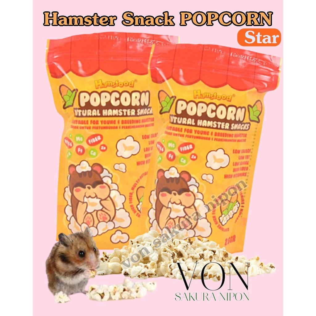 Jual HAMSFOOD MAKANAN HAMSTER POPCORN 25GR NATURAL HAMSTER SNACK ...