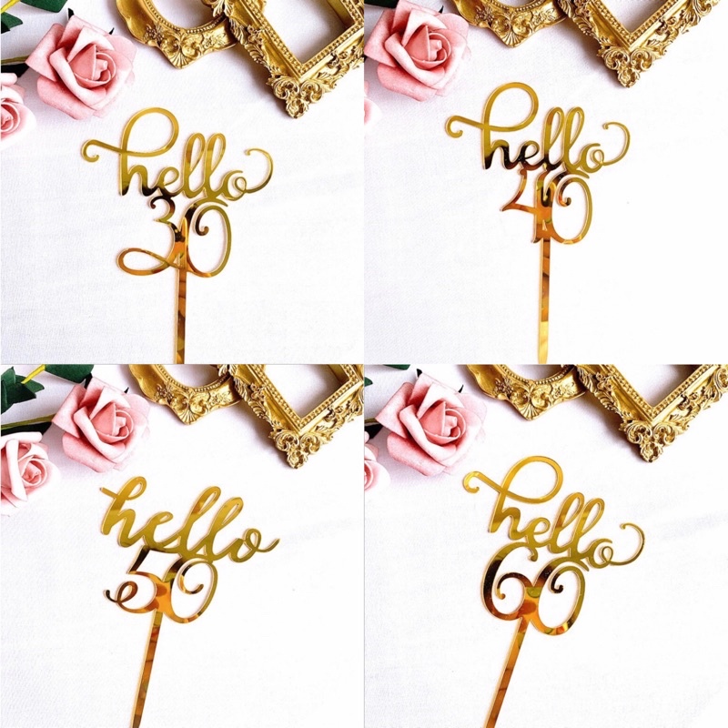 Jual Topper Kue Akrilik Angka 30 40 50 60 / Hiasan Dekorasi Inspirasi ...