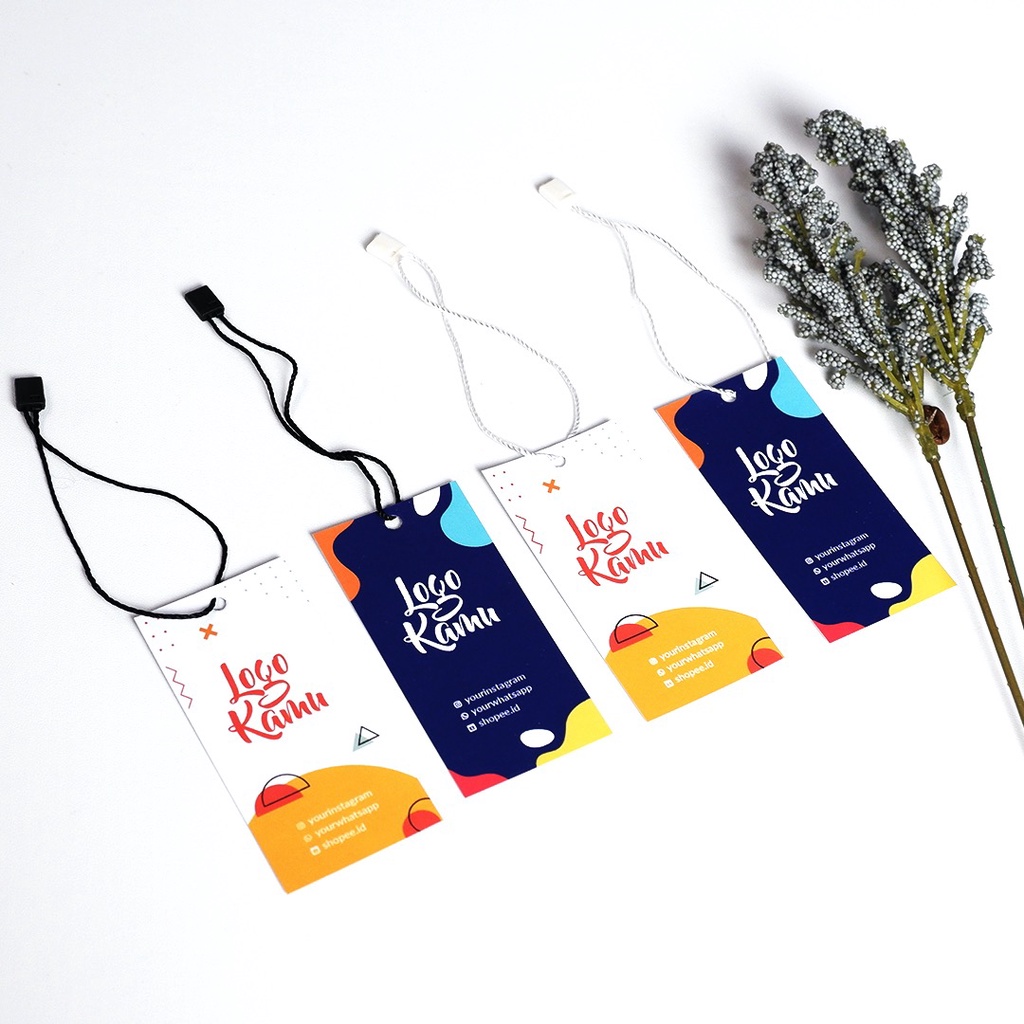 Jual Tali Hangtag Tali Handtag Merk Hitam dan Putih Premium Loop Pin ...