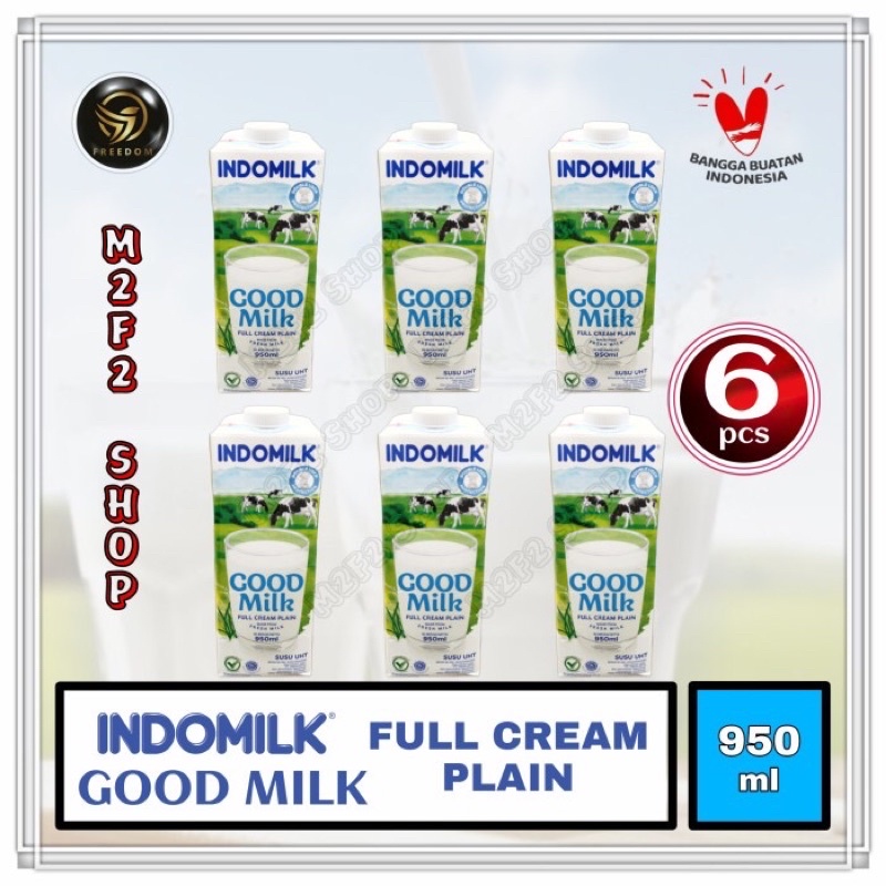 Jual Susu Indomilk Good Milk Kotak UHT Full Cream Plain - 950 ml (Kemasan 6 Pcs) | Shopee Indonesia