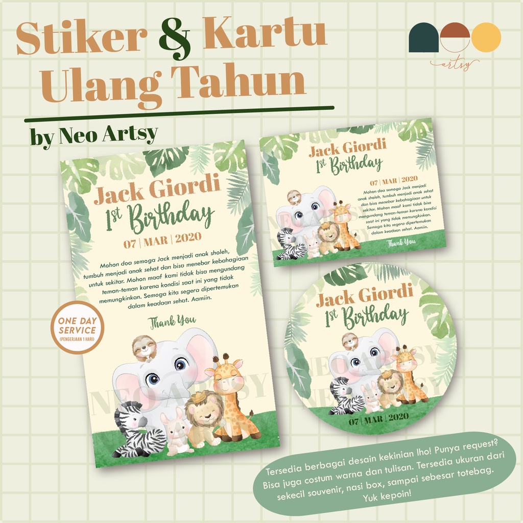 Jual Stiker Ulang Tahun Anak / Stiker Ultah / Stiker Tumpeng Mini ...