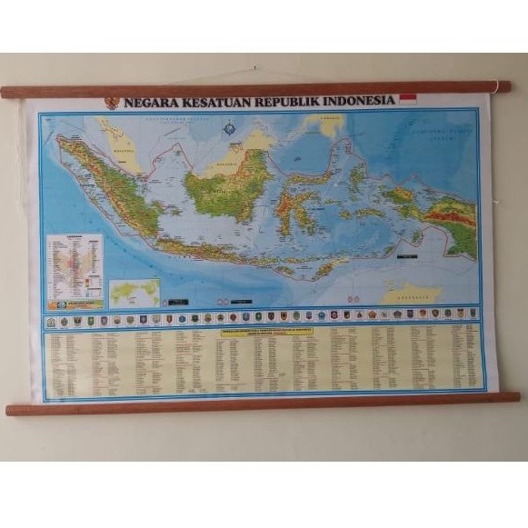 Jual Peta Indonesia (Bingkai) NKRI 38 provinsi terbaru 2025- Kecil ...