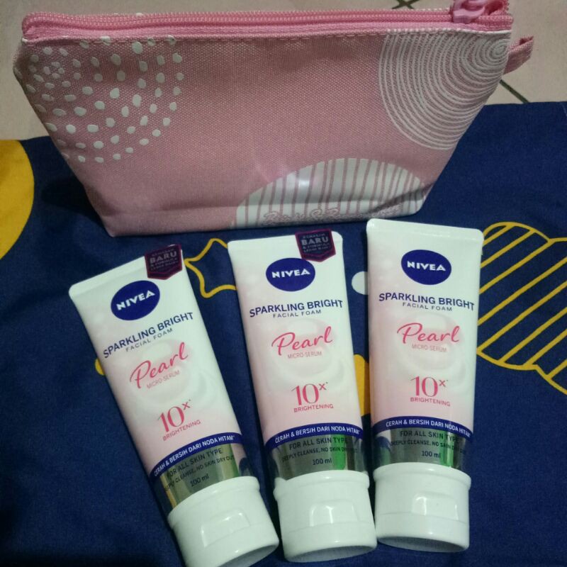 Jual Nivea Facial Foam Whitening Sparkling white 100ml(beli 3 free ...