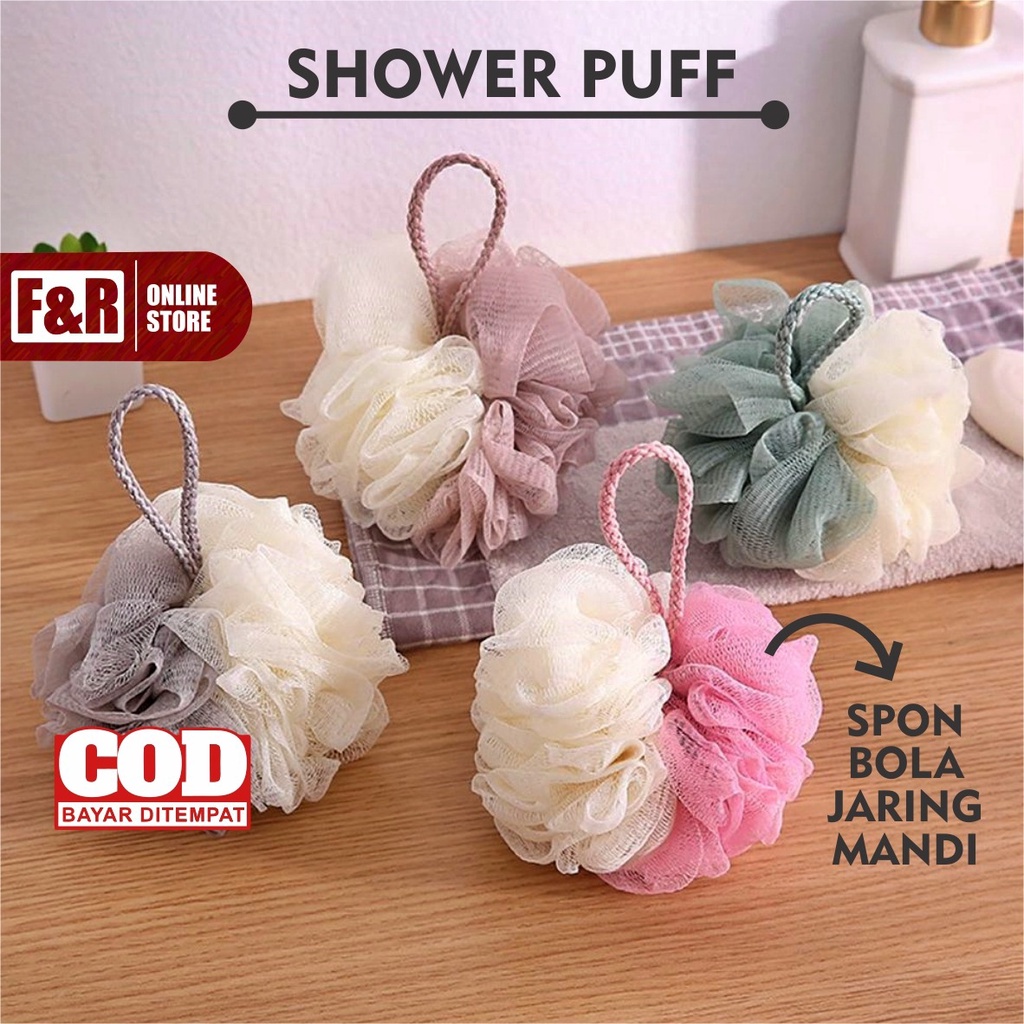 Jual Spons Mandi Lembut Spon Bola Jaring Busa Shower Puff Bath Ball ...