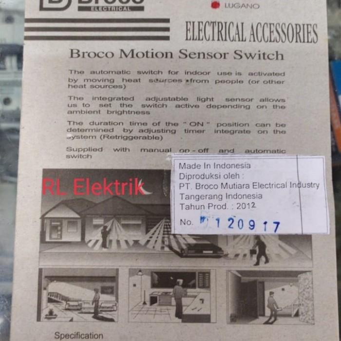 Jual BROCO MOTION SENSOR SWITCH / SENSOR GERAK PENGINTAI TYPE LUGANO ...