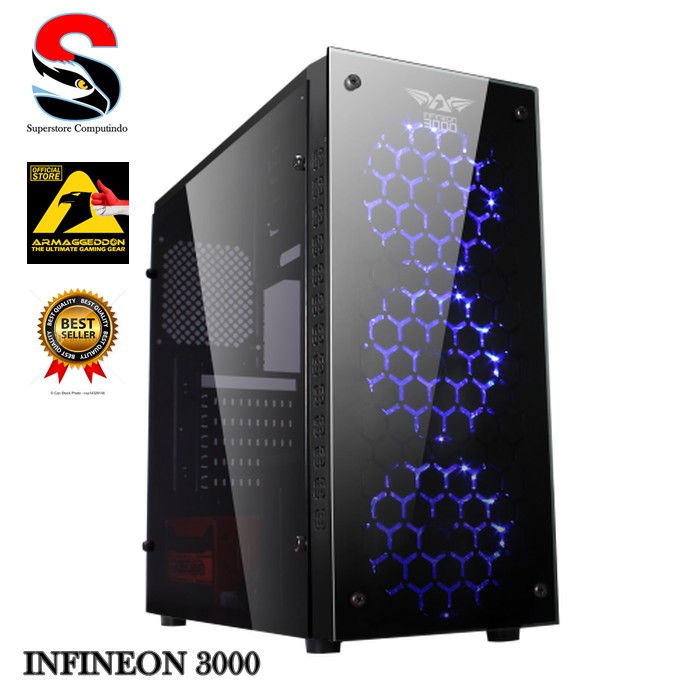 Jual Armaggeddon Gaming Case Infineon 3000-Tempered Glass Case | Shopee ...