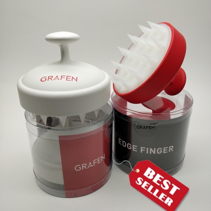 Jual [ORIGINAL] Grafen Edge Finger Soft Silicone Shampoo Brush White ...