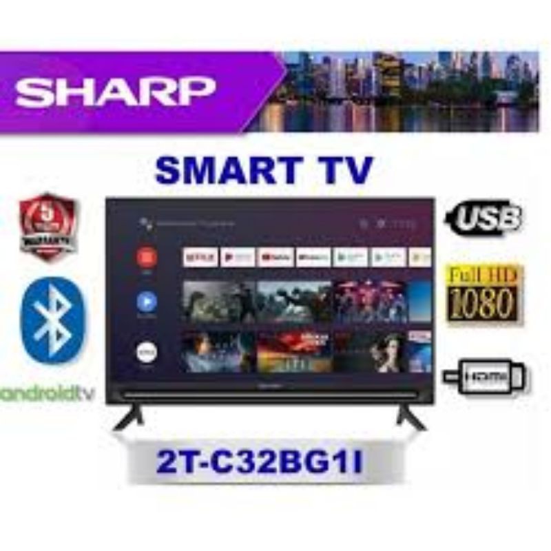 Jual TV TELEVISI SHARP 2T C32BG1I 32 IN INCH " ANDROID DIGITAL LED FULL HD USB HDMI USB MOVIE ...