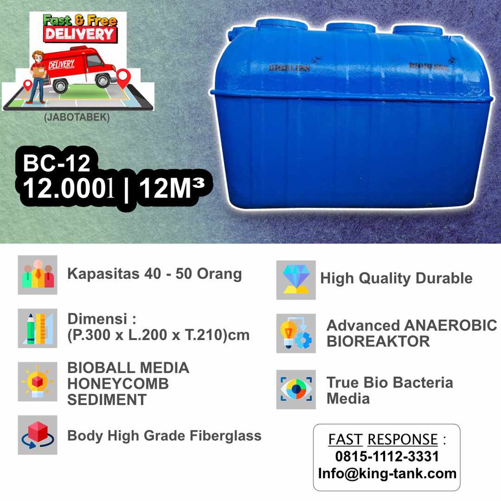 Jual Septictank - Bio Septic Horisontal 12000 L / 12M3 (BIOFIL-BIOTECH ...