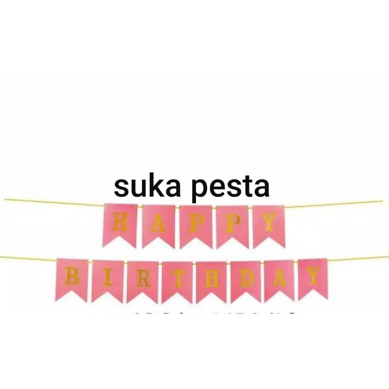 Jual BANNER SEGILIMA HAPPY BIRTDHAY PINK / FLAG SEGILIMA HAPPY BIRTHDAY ...