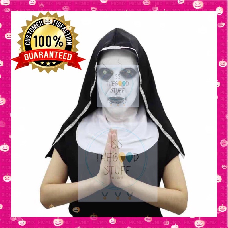 Jual Topeng Seram Halloween Nun Valak Movie Latex Mask | Shopee Indonesia