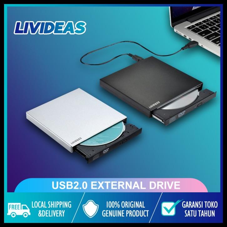 Jual External Dvd Drive Slim Portable Burner Rewriter Cd Rom Drive Pc ...