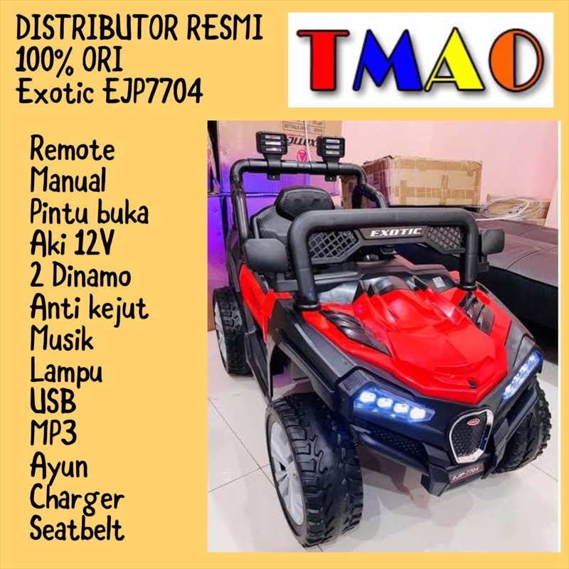 Jual Mobil Aki Anak Jeep Rubicon EXOTIC EJP-7704 EJP7704 PMB M-8788 UTX ...