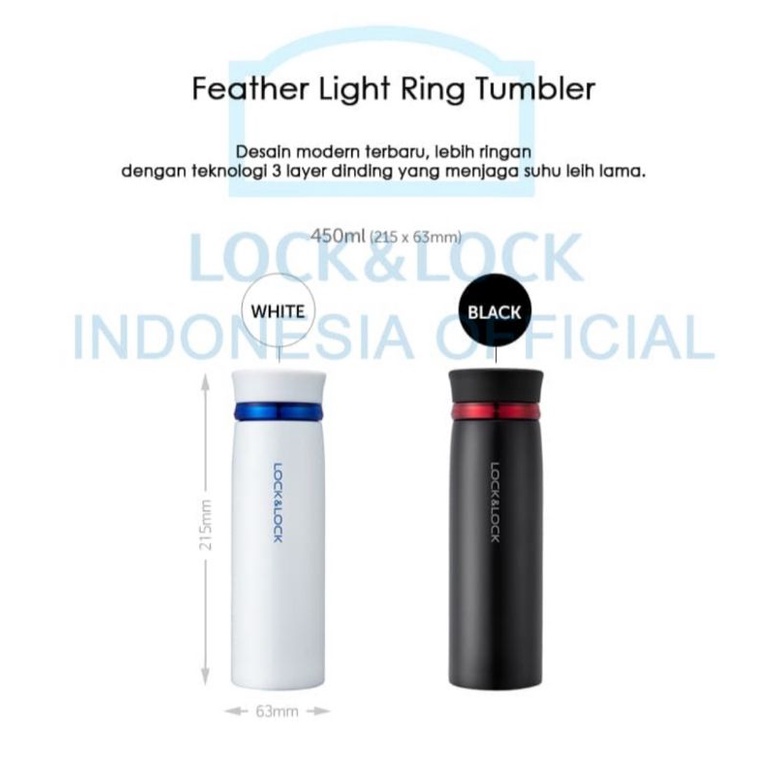 Jual Lock&Lock Feather Ring Vacuum Tumbler 450ml,LocknLock Bisfree Cup & Bottle 950ml | Shopee ...