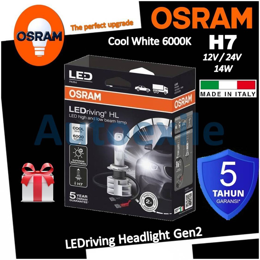 Jual Osram LED Headlight H7 Gen2 6000K Putih Bersih Italy 67210CW Lampu ...